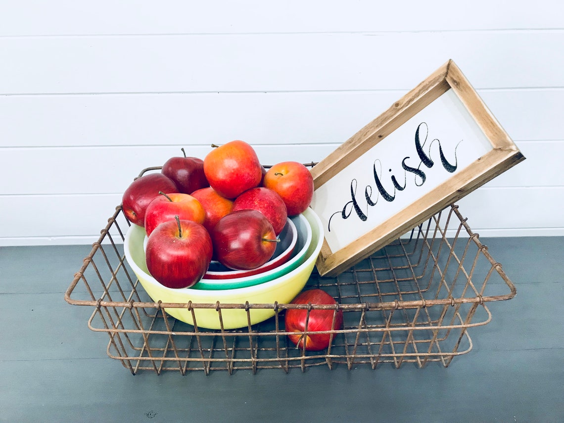 Delish Sign Farmhouse Kitchen Hostess Gift Kitchen Wall | Etsy