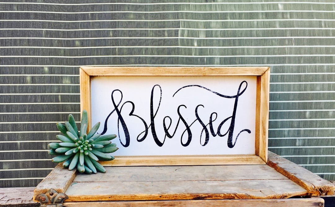 Blessed Sign, Blessed, Wood Sign, Christian Wall Art, Religious Wall ...