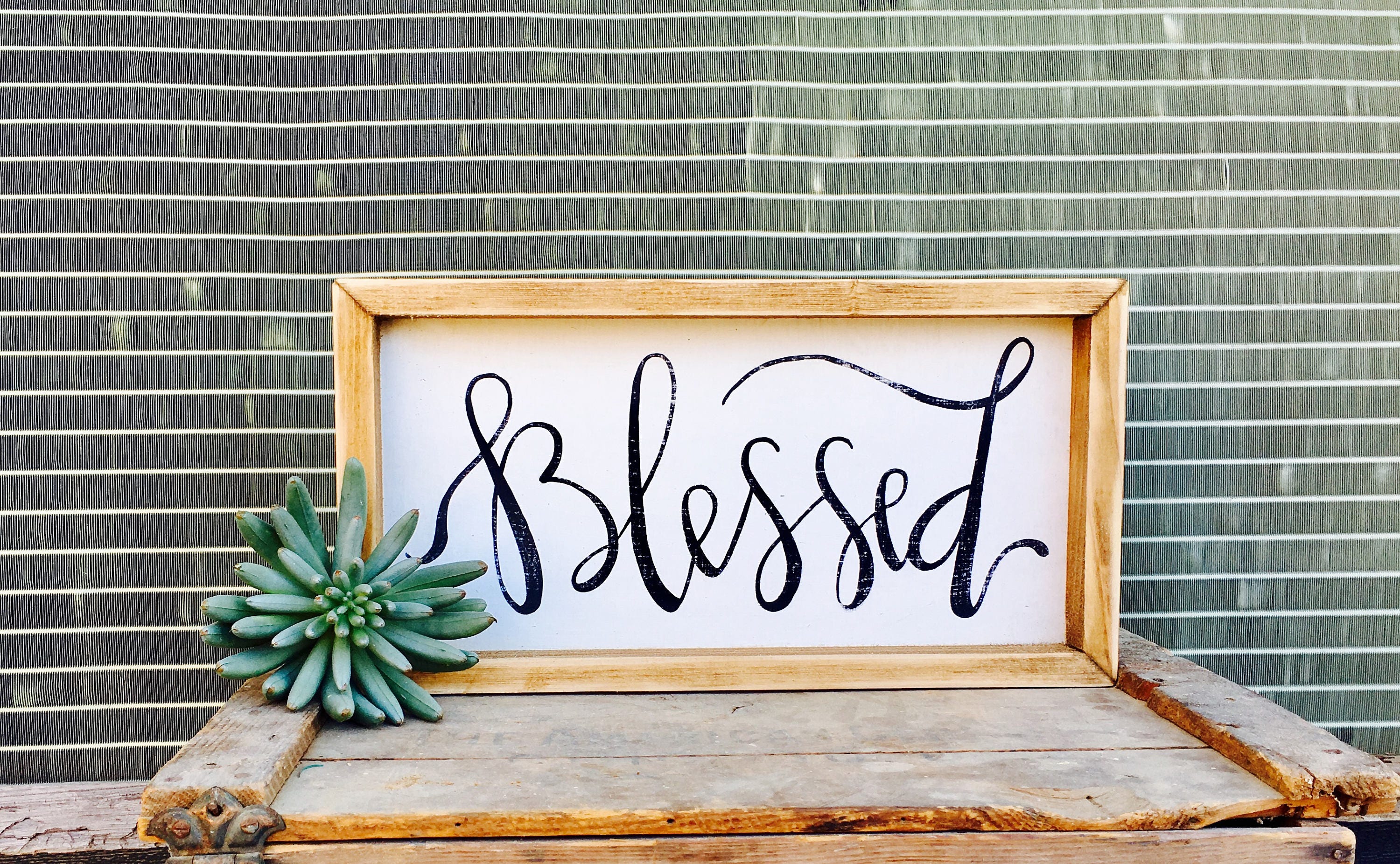 Blessed Sign Blessed Wood Sign Christian Wall Art | Etsy