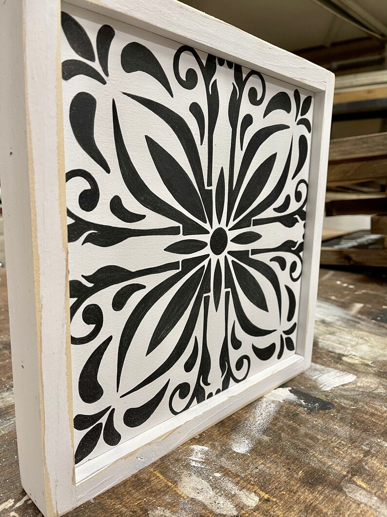 Tile Pattern, Decorative Sign, Farmhouse Sign, Wood Sign, Spanish Tile ...