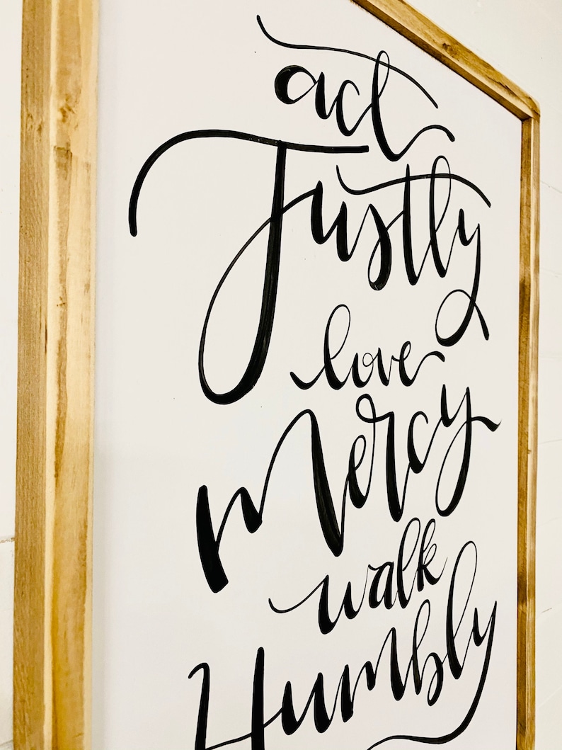 Act Justly Love Mercy Walk Humbly Micah 6 8 Bible Verse Wall Art ...