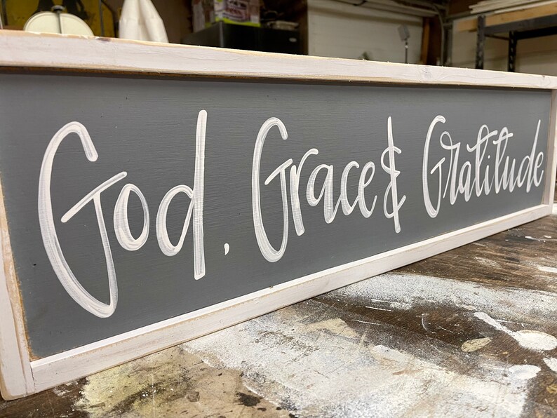Gratitude Sign Gods Grace Gratitude Gifwood Sign Christian | Etsy