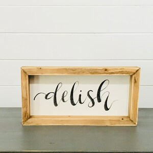 Delish Sign Farmhouse Kitchen Hostess Gift Kitchen Wall Decor Sign for ...