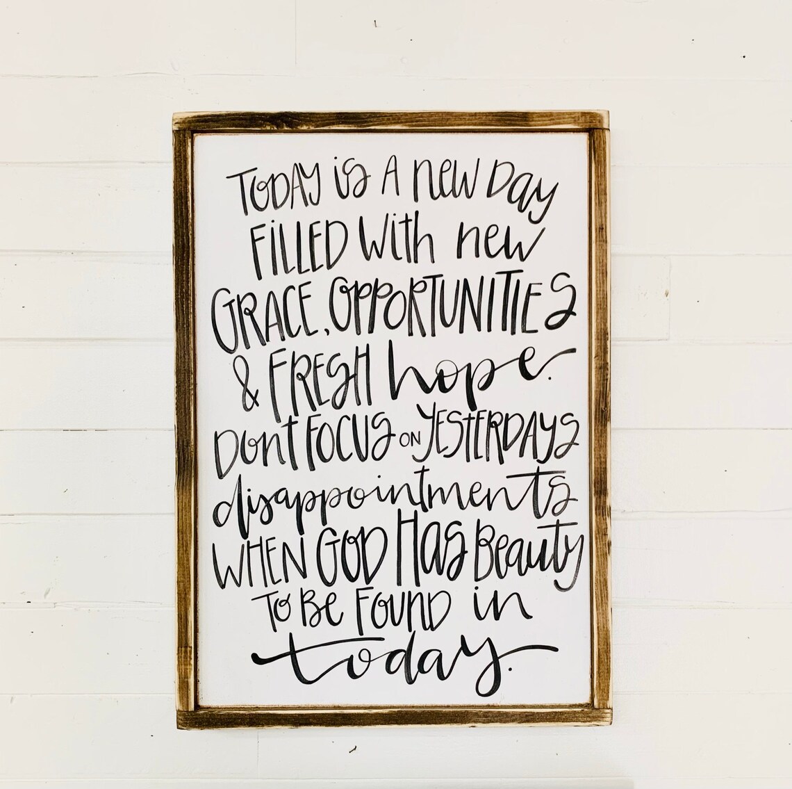 Today is A New Day Wood Sign Inspirational Wall Art | Etsy