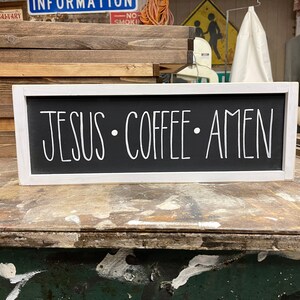 Jesus Coffee Amen Christian Sign for Coffee Station, Gift for Coffee ...
