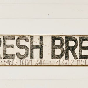 Fresh Bread Sign: Rustic Farmhouse Kitchen Decor, Vintage Looking Wall ...