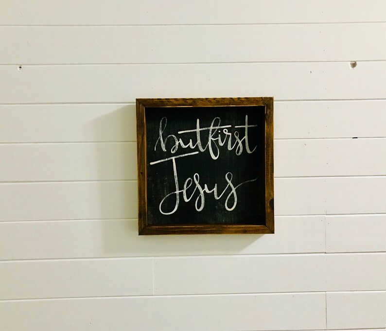 But First Jesus Wood Sign Christian Wall Decor Coffee Bar | Etsy