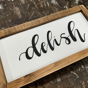 Delish Sign Farmhouse Kitchen Hostess Gift Kitchen Wall Decor Sign for ...