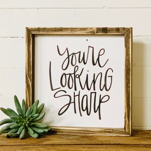 Bathroom Sign, Youre Looking Sharp, Sign for Powder Room, Kids Bathroom ...