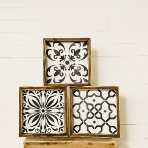 Tile Pattern, Decorative Sign, Farmhouse Tile, Housewarming Gift, Tile ...