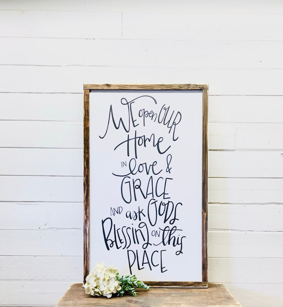 We Open Our Home With Love and Grace Welcome Entryway Wall Decor ...