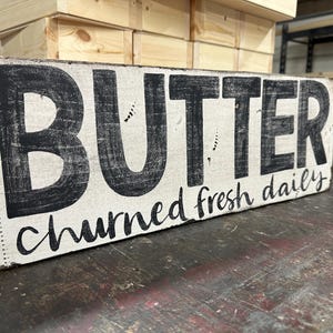 Vintage Looking Butter Sign, Kitchen Wall Decor, Rustic Farmhouse Style ...
