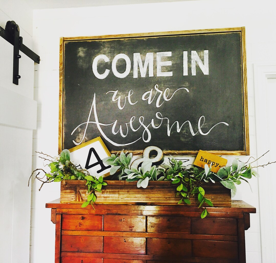 Come in We Are Awesome Wood Sign Entryway Wall Decor, Signs With Funny ...