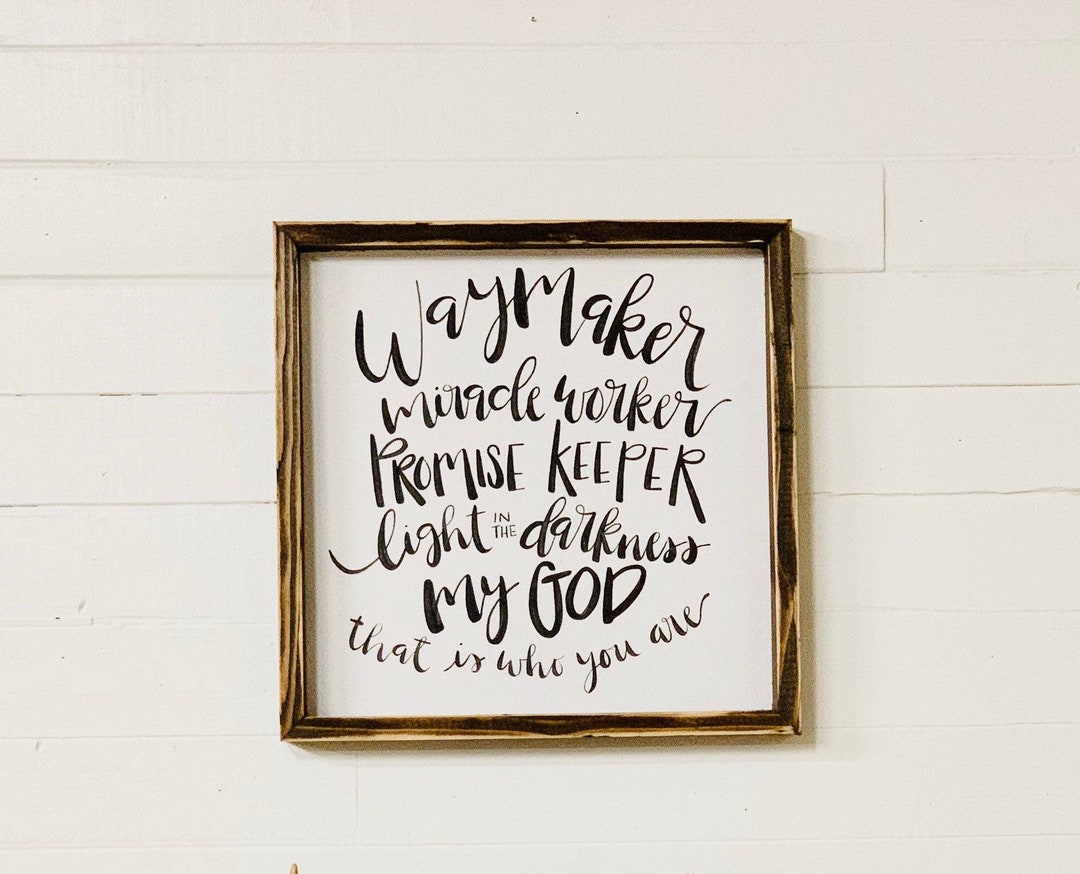 Waymaker Sign, Wood Sign, Christian Wall Sign, Wooden Waymaker Sign ...