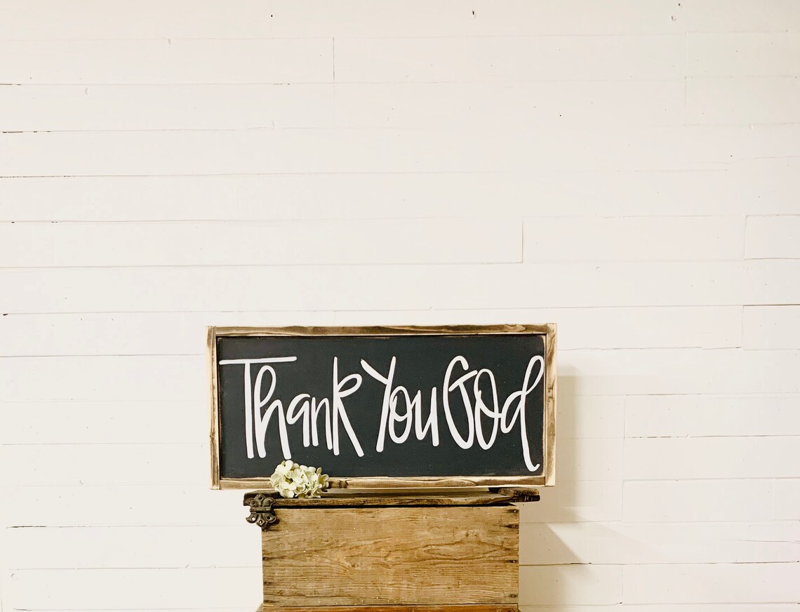 Thank You God Wood Sign Christian Wall Decor Christian | Etsy