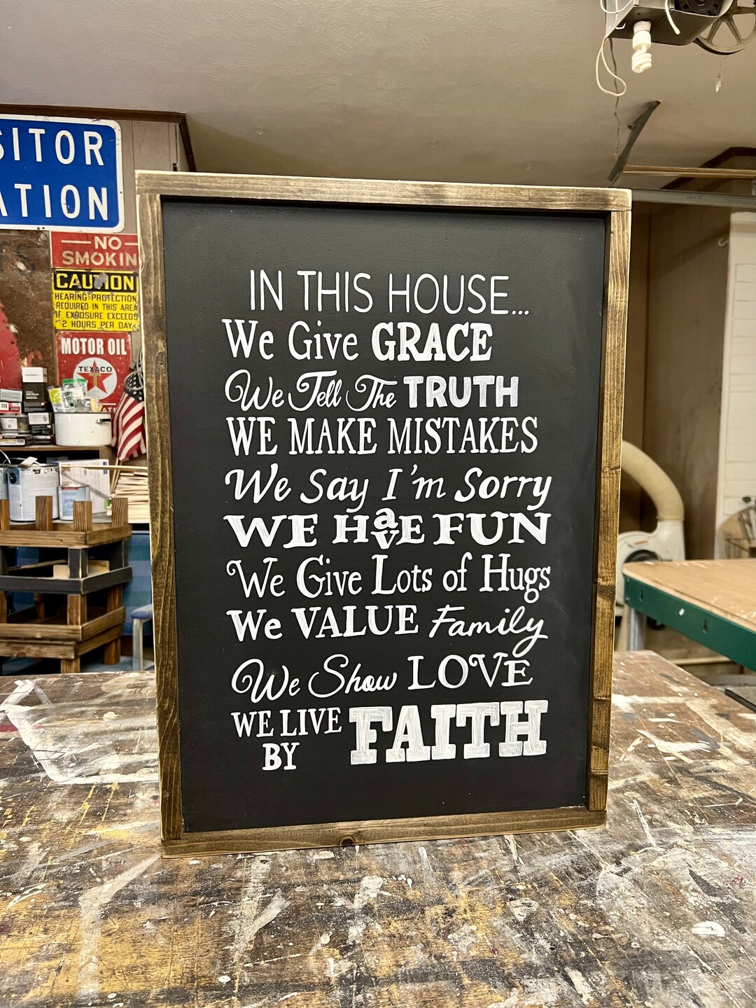 Family Rules Sign for Living Room Wall Decor, Motivational Quotes on ...