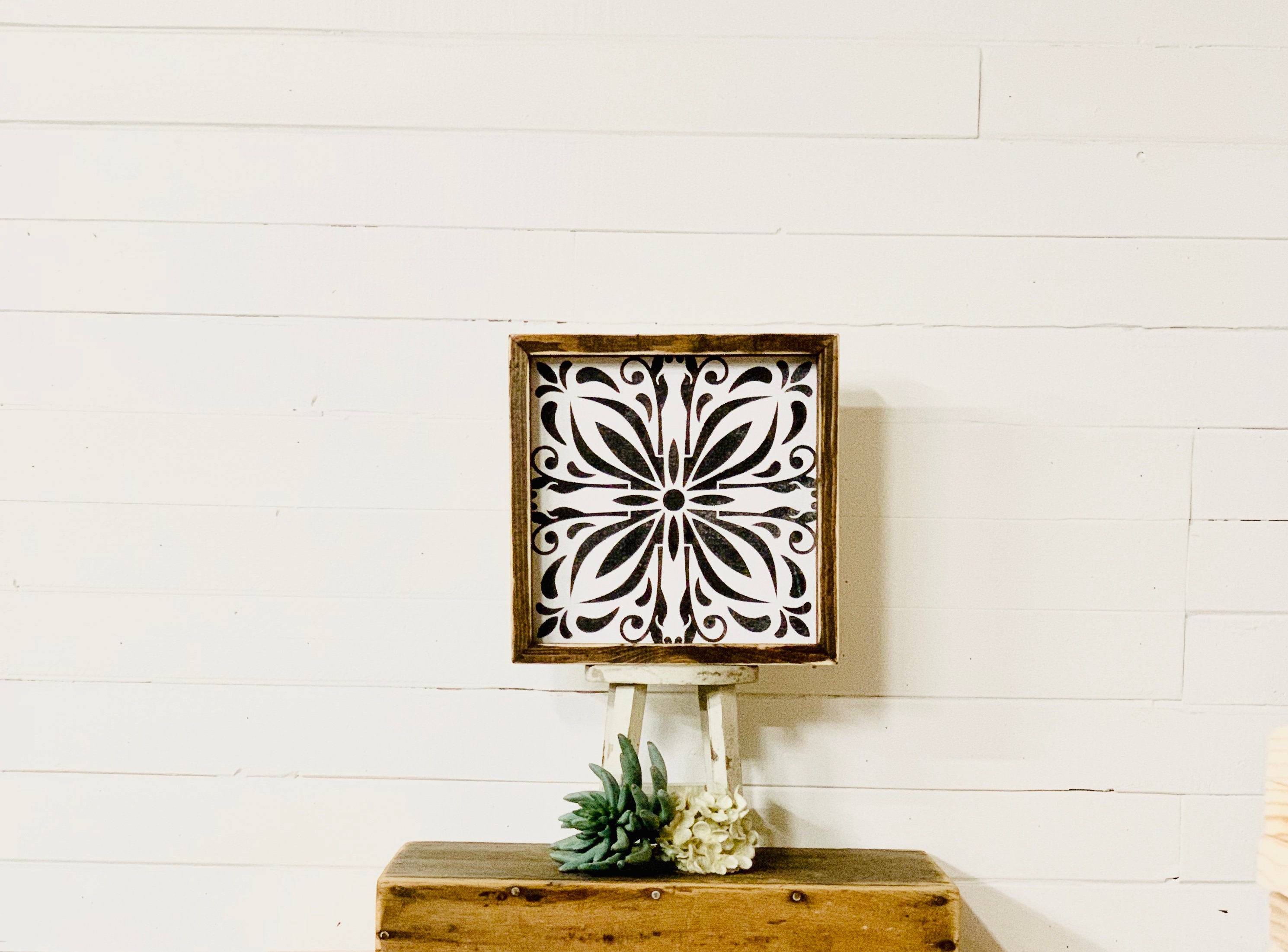 Tile pattern Decorative Sign Farmhouse Sign Wood Sign | Etsy