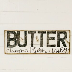 Butter Wooden Sign, Kitchen Wall Decor, Farmhouse Kitchen, Primitive ...