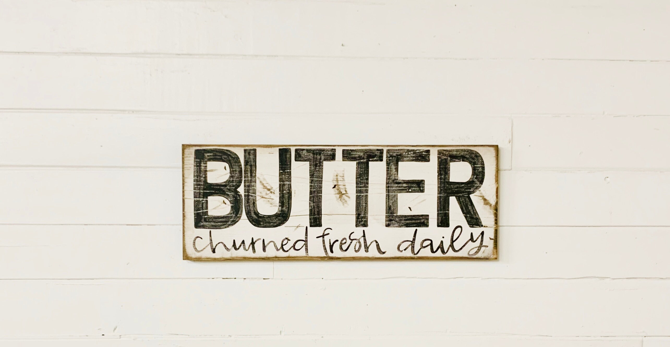 Vintage Style Butter Sign: Rustic Farmhouse Kitchen Decor, Old Looking ...