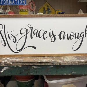 His Grace is Enough Christian Wall Decor, Christian Gift, Gods Grace ...