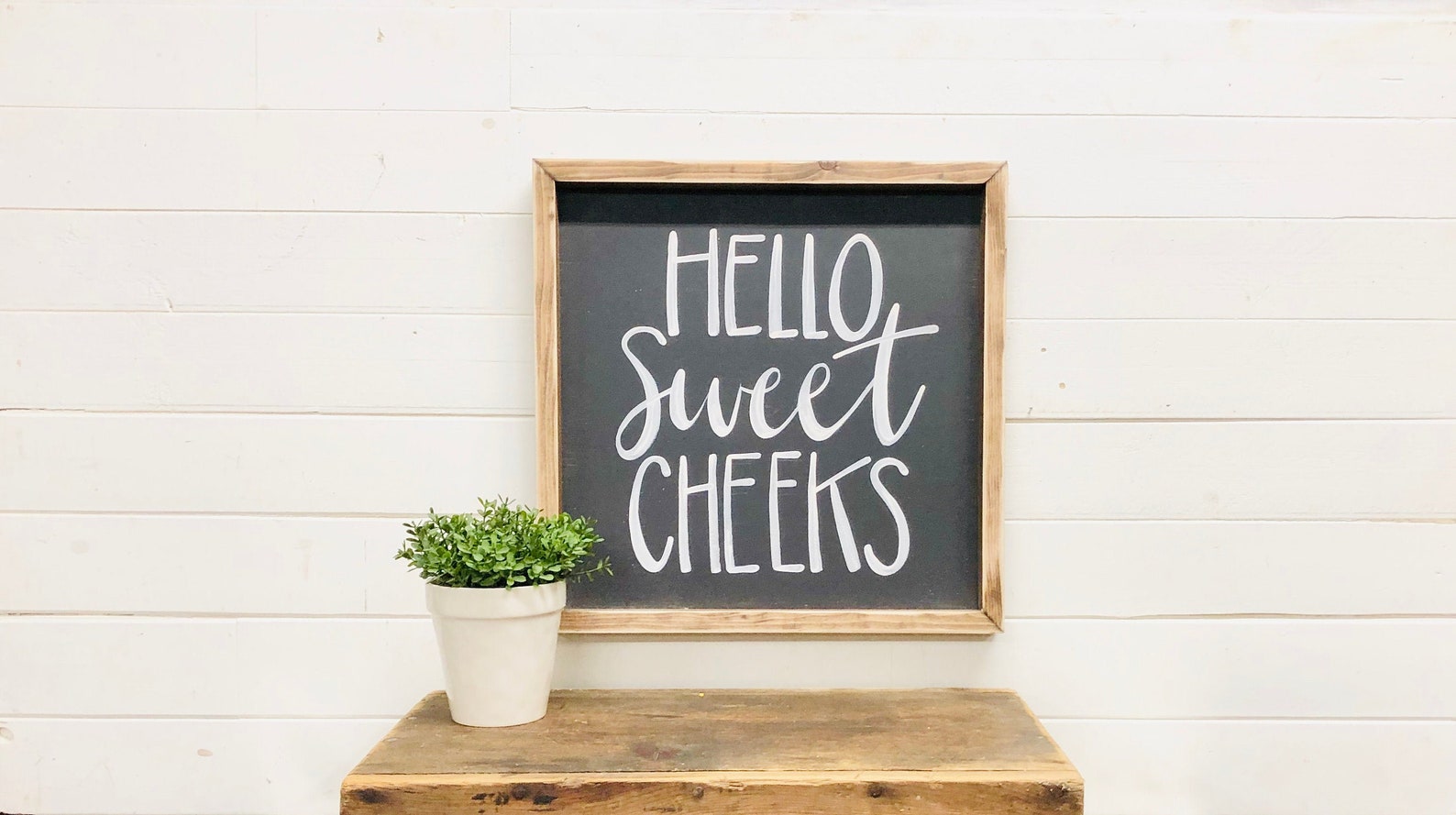 Hello Sweet Cheeks Sign Bathroom Wall Decor Funny Bathroom - Etsy