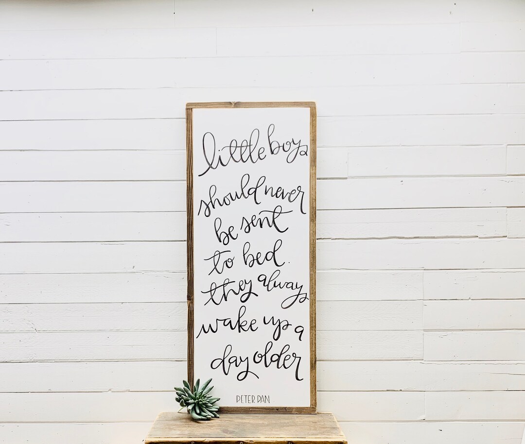 Neverland Boy Nursery Sign, Framed Boy Quote Wall Art for Nursery ...