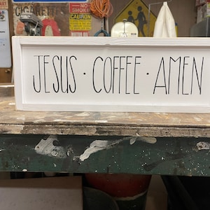 Jesus Coffee Amen Christian Sign for Coffee Station, Gift for Coffee ...