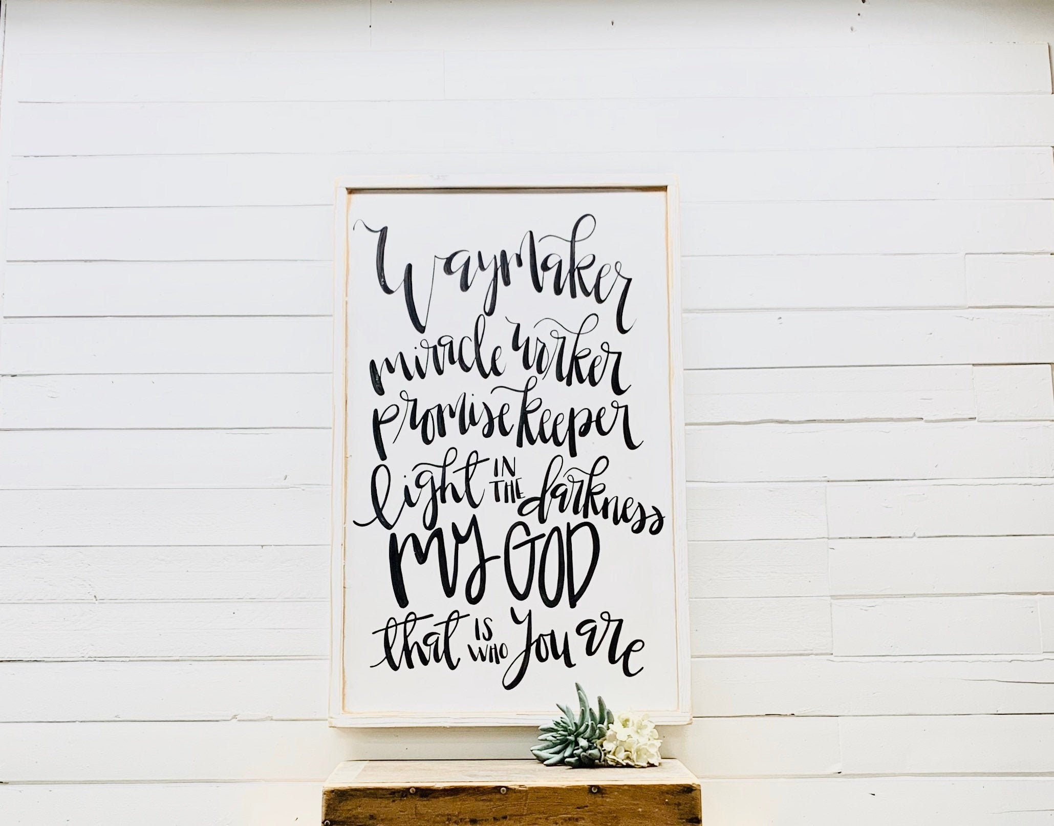 Waymaker Wood Sign Christian Wall Decor Signs With Song - Etsy