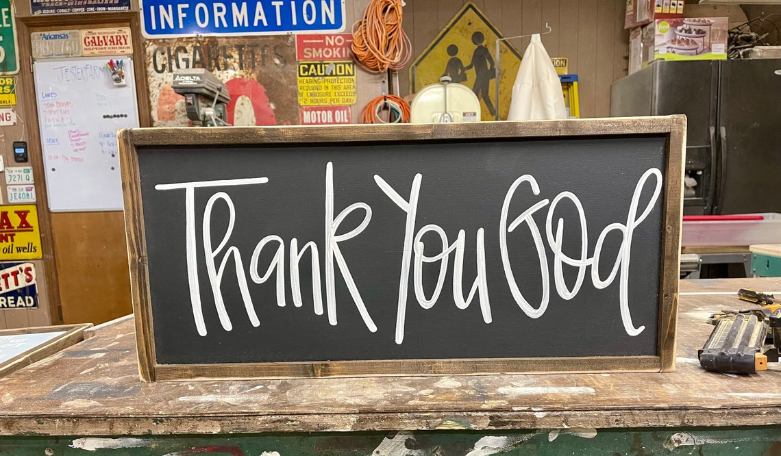 Thank You God Wood Sign Christian Wall Art Religious Wall - Etsy
