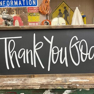 Thank You God Wood Sign Christian Wall Art, Thankful Decor ...