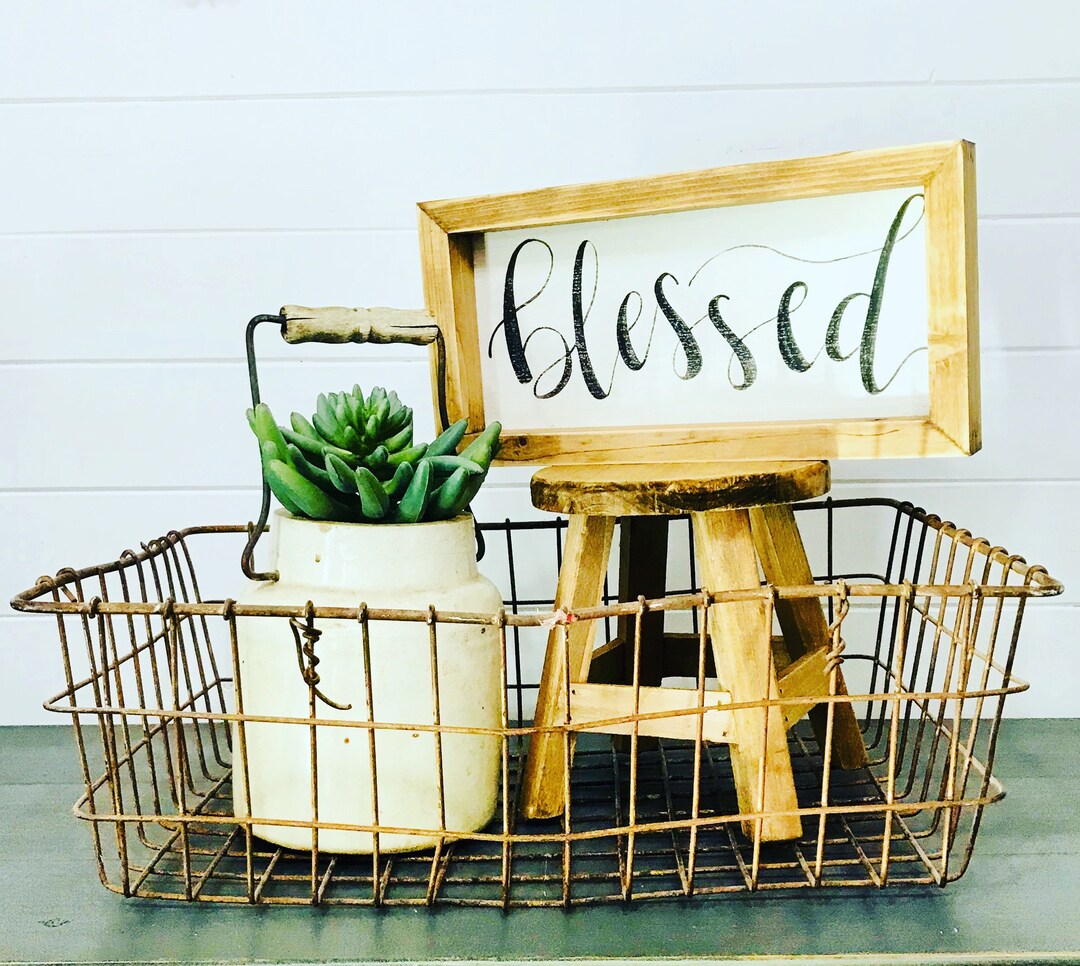 Blessed Sign Small Sign Christian Signs Framed Sign Wood Framed Sign ...