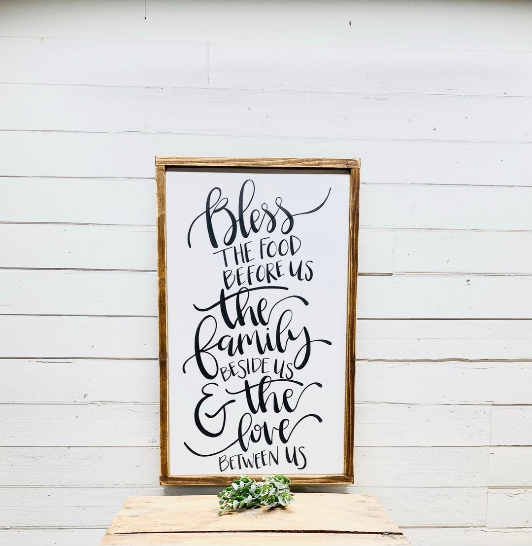 Bless the Food Before Us Family Prayer Sign for Farmhouse Kitchen or ...
