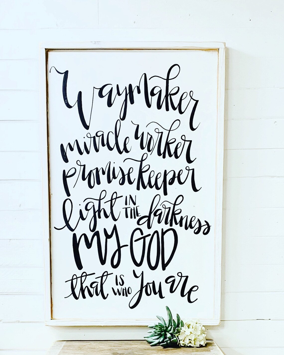 Waymaker Sign Wooden Sign Christian Wall Art Song Lyric | Etsy