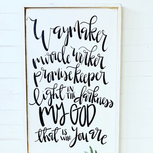 Waymaker, Wood Sign, Christian Wall Decor, Signs With Song Lyrics ...
