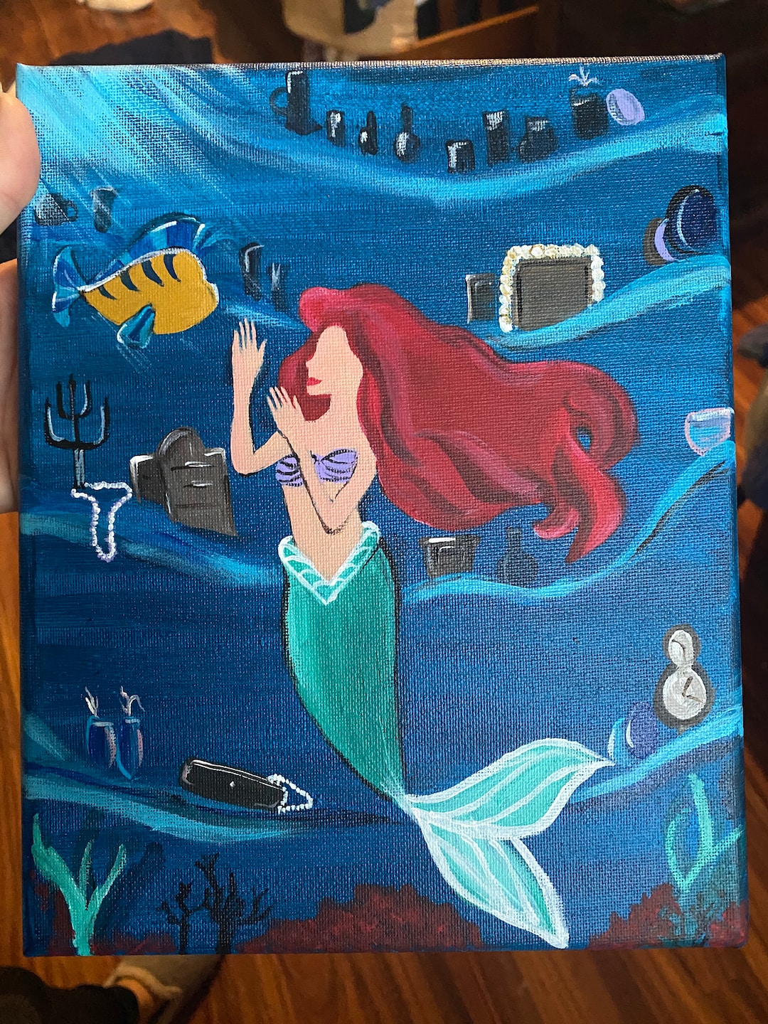 Ariel Painting on 8X10 Inch Canvas With Gloss Finish - Etsy
