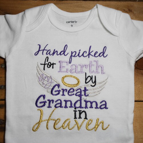 Hand Picked for Earth by My Pop Pop in Heaven Bodysuit I - Etsy