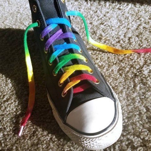 Trans Pride Flag Tie Dye Cotton Shoelaces Choice of Length - Etsy