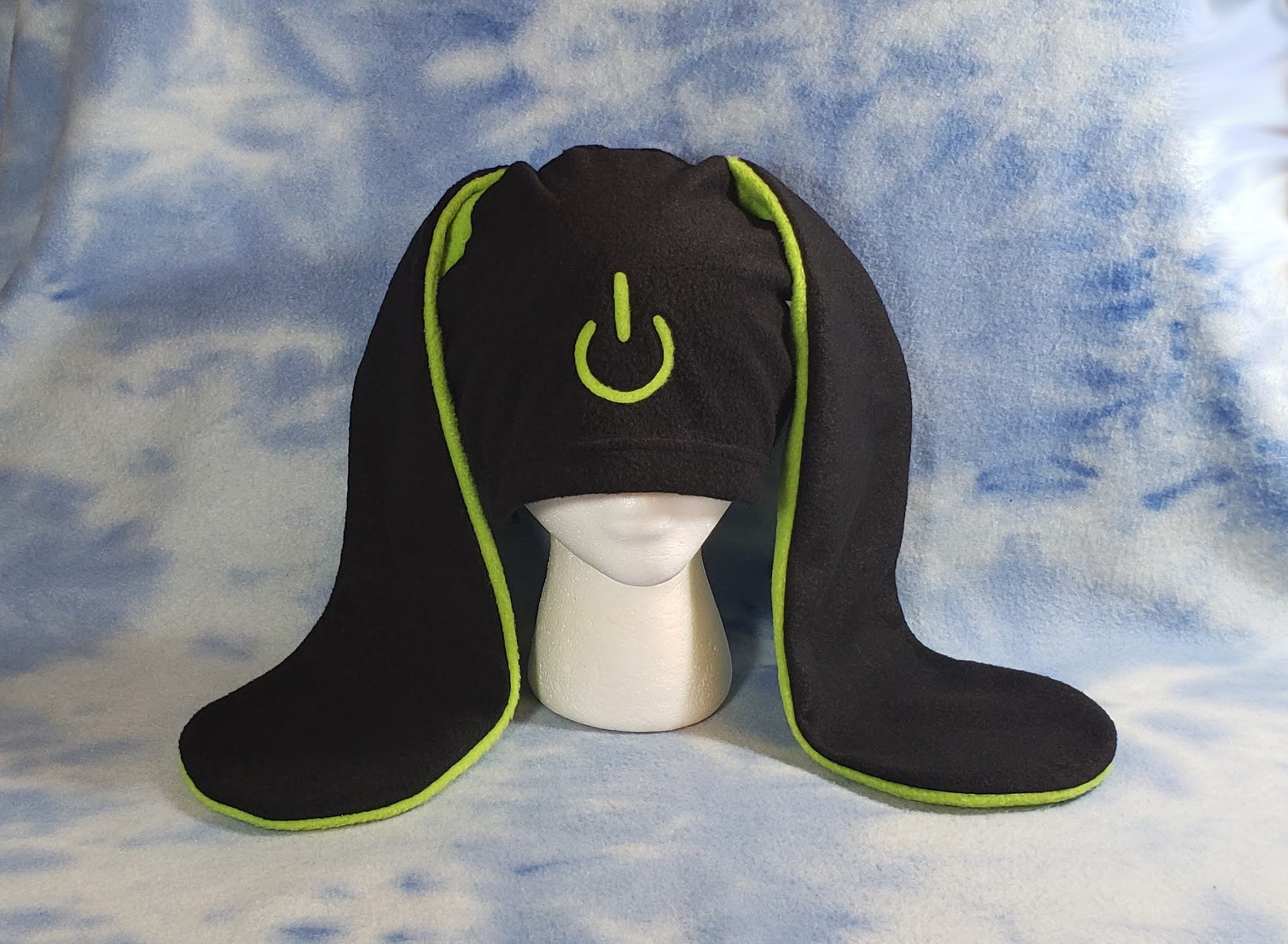 Green Power Bunny Hat Gamer Programmer Geek on Button Rabbit - Etsy
