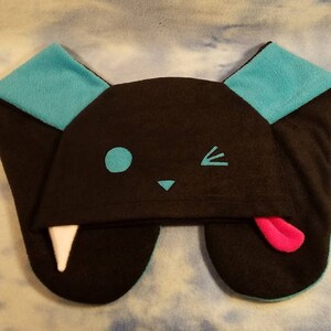 Blue Derpy Bunny Hat Cute Silly Fleece Rabbit Ears Tongue - Etsy