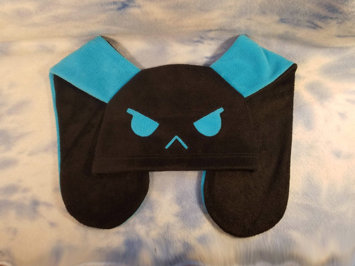 Blue Angry Bunny Hat Salty Gamer Fleece Rabbit - Etsy