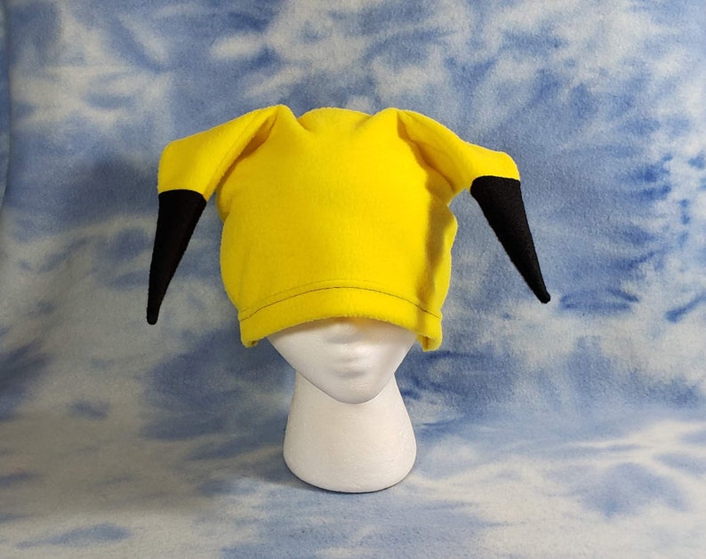 Pikachu orejas sombrero de vellón Pokemon Gorro Amarillo | Etsy