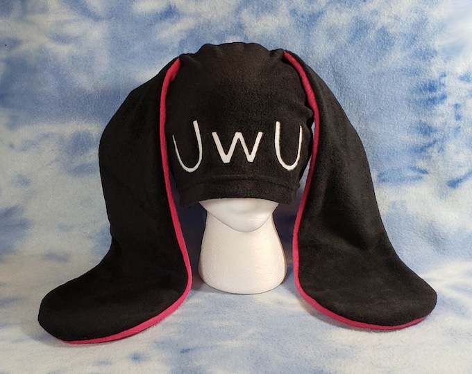 Uwu Bunny Hat Owo Fleece Beanie Cute Floppy - Etsy