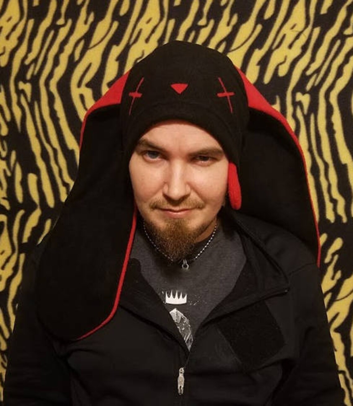 Red Zombie Bunny Hat Rabbit X Dead Tongue Ears Beanie - Etsy