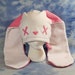 White Floppy Zombie Bunny Hat Rabbit X Dead Tongue Ears Beanie - Etsy