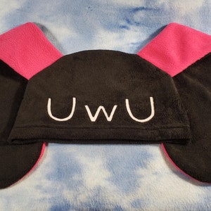 Uwu Bunny Hat Owo Fleece Beanie Cute Floppy - Etsy