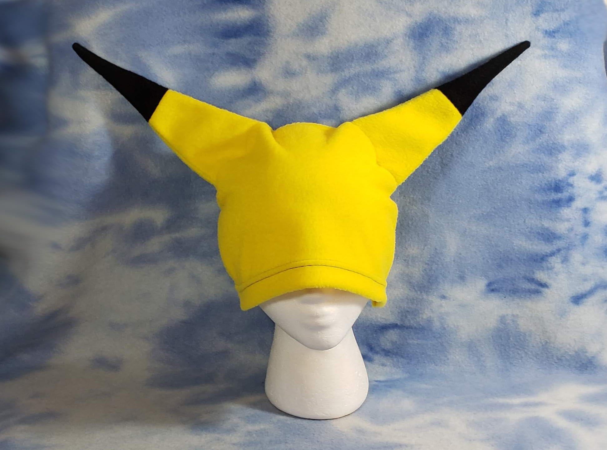 Pikachu Ears Fleece Hat Pokemon Beanie Yellow Cosplay | Etsy