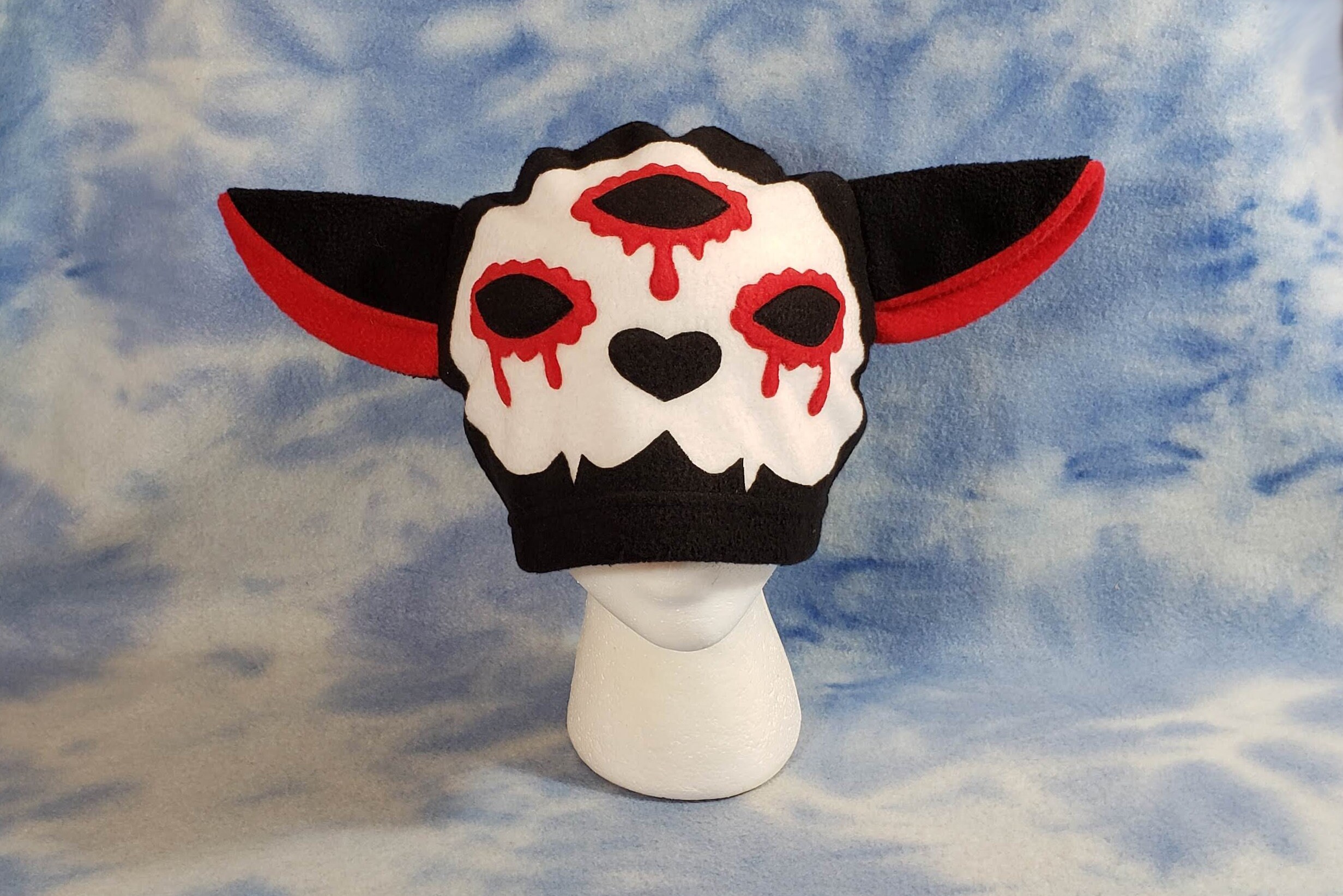 Bloody Skull Kitty Hat Day of the Dead Third Eye | Etsy