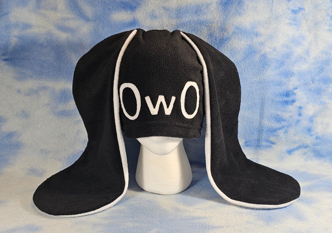 Owo Bunny Hat Fleece Beanie Cute Rabbit Uwu Cap - Etsy