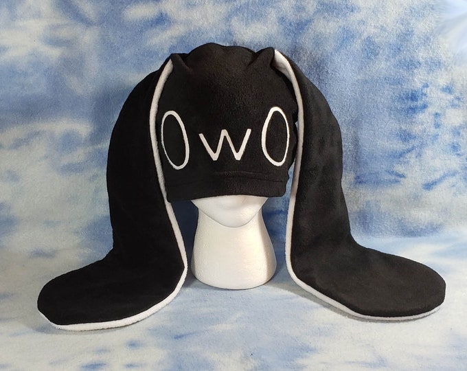 Owo Bunny Hat Fleece Beanie Cute Rabbit Uwu Cap - Etsy