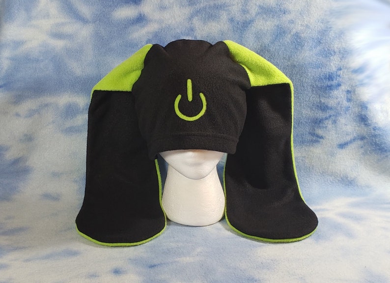 Green Power Bunny Hat Gamer Programmer Geek on Button Rabbit - Etsy